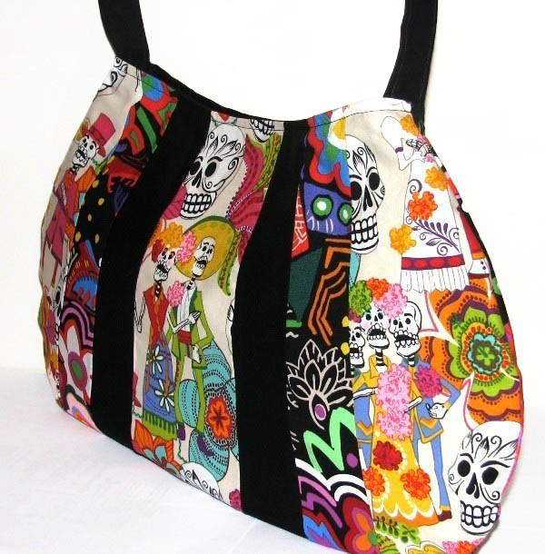 Los Novios Skeletons Mexican Style Large Hobo Punk Goth Pyschobilly Bag ...
